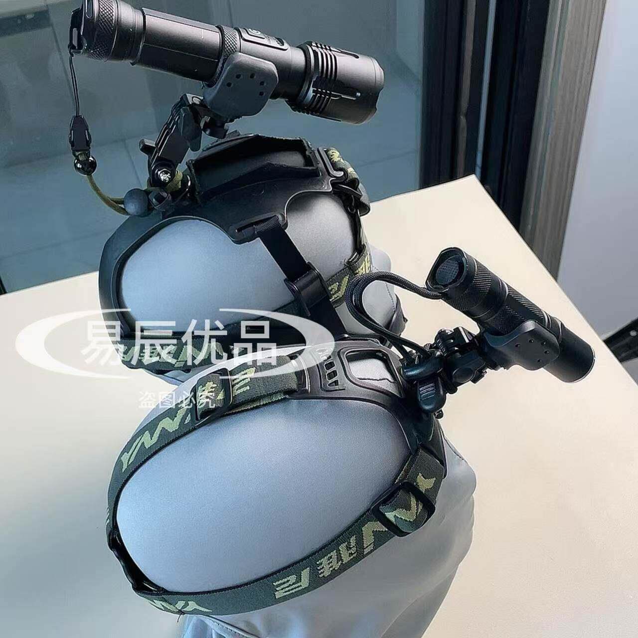 新款强光手电筒头带支架头灯架手电夹转换器手电筒秒变头灯夹
