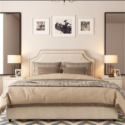 公美式高软包1布艺床.5米主双人床轻奢现代简约主卧室婚床C-0451.