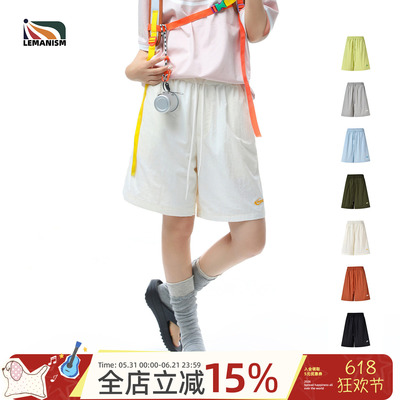 lemanism美式潮流休闲短裤男款2026夏季新款情侣款宽松五分裤子女