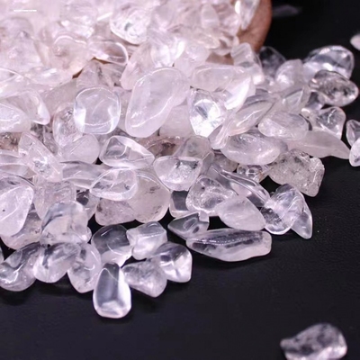 优质白水晶碎石消磁石摆件五行五彩石手链净化消磁碗原石造景