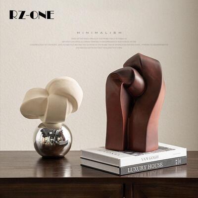 Rzone 高级感抽象扭曲几何小雕塑艺术装饰摆件不规则客厅几何摆设