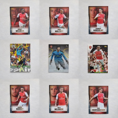 Topps 英超 Arsenal 阿森纳 切赫 威尔希尔 拉姆塞 等人 球星卡