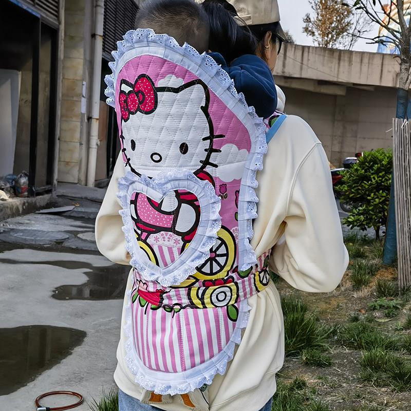 云南贵州四川背小孩的背被巾婴儿背带绣花后背式背袋外出老试背扇