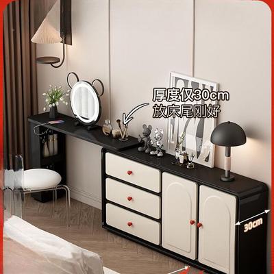 法式奶油风床尾柜梳缩妆斗台柜一超薄30c体m卧GCA室极窄伸复古化