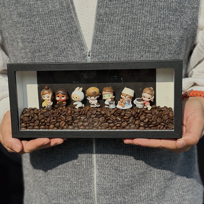 咖啡工厂萌粒展示盒咖啡豆DIY盲盒收纳盒打工仔COFFEE FACTORY