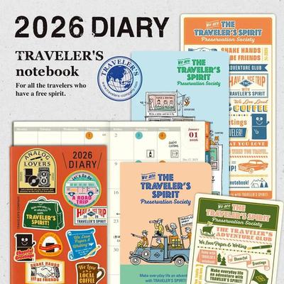 日本 TN旅行者护照标准手帐内芯本TRC2026年月计划配件垫板文件夹