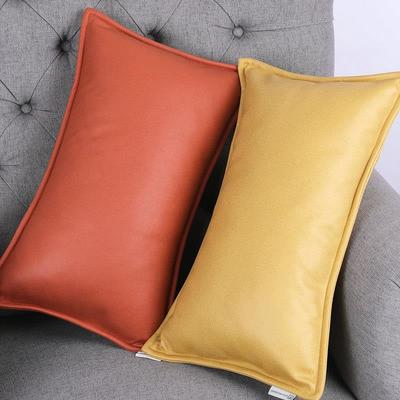 新纯色马仕橙橘色科技布抱枕靠垫办公室腰枕汽车护腰垫样板房定制