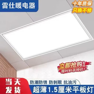 雷仕暖电器集成吊顶led灯厨房卫生间铝扣板嵌入式30x30x600平板灯