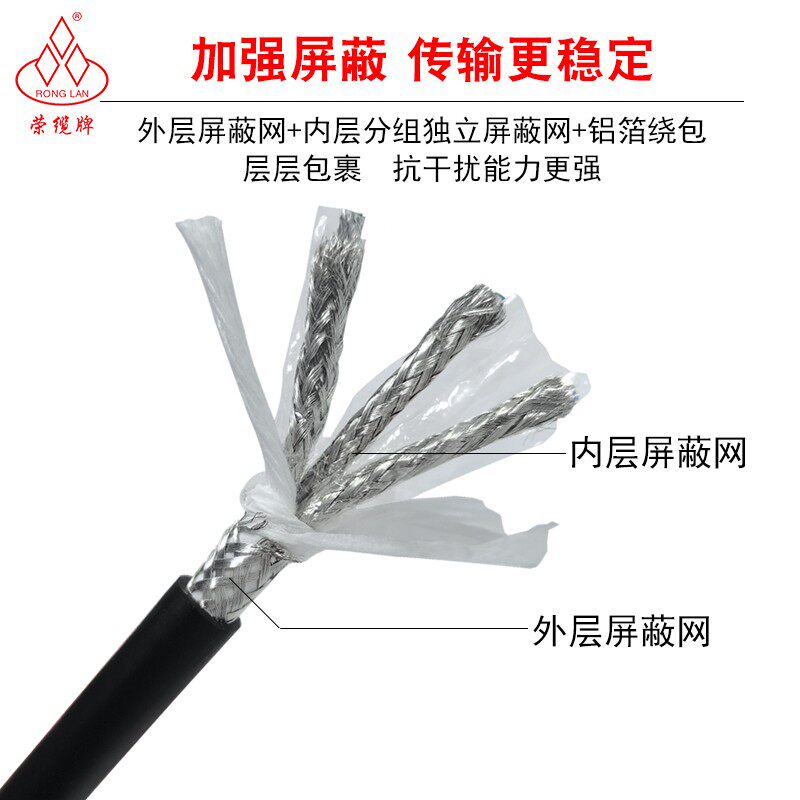 4 6 8 10 12芯分组独立双绞屏蔽线耐油抗干扰数控机床拖链电缆线