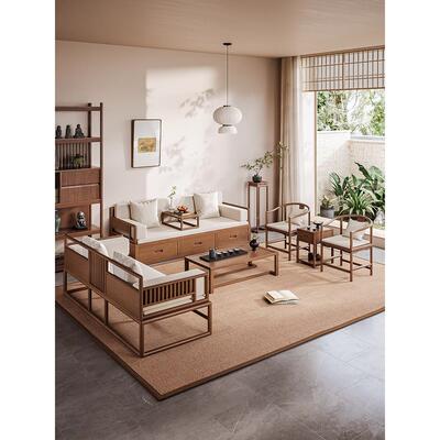 吉赠实木新中式宋代美学沙发两用罗汉床卧榻推拉床2025新款客厅