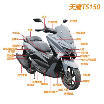 天鹰TS150踏板机车外壳特仕版外观覆 覆盖件烤漆外壳PP塑件天鹰TX