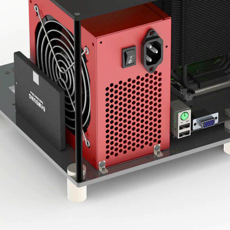 亚克力简易diy开放式透明电脑机箱主板固定托架 MATX小板测试平台