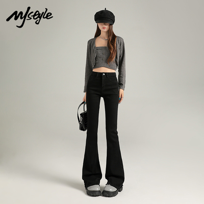 MJSTYLE微喇高腰复古裤时尚