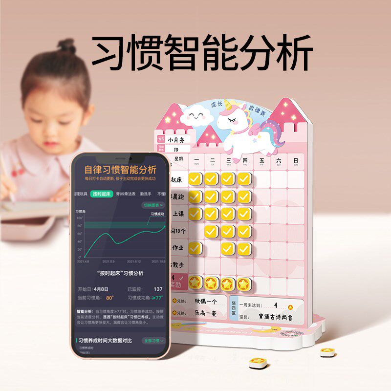 其会自律学习计划表打卡器小学生课程表儿童成长自律神器时间管理