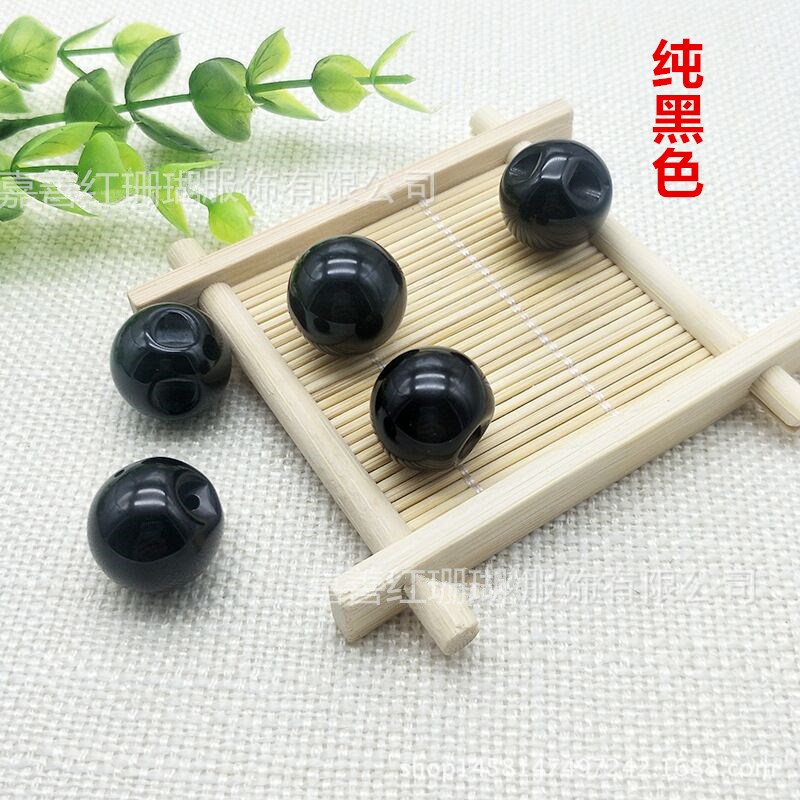 边孔球形纽扣圆形偏孔纽扣白色/透明汉服黑色盘扣衬衫旗袍圆珠子