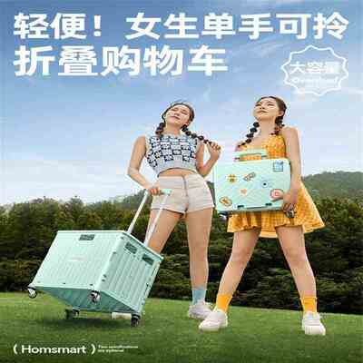 Folding hand cart shopping cart carrying Trailer trolley