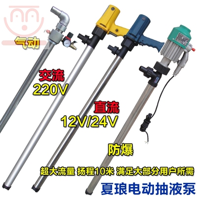 夏琅电动抽油泵耐腐蚀化工抽液泵柴油泵油桶泵加油泵防爆油抽220V