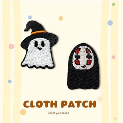 新品外贸patch刺绣布贴 diy卡通搞怪创意布贴 无痕热烫免缝补丁贴