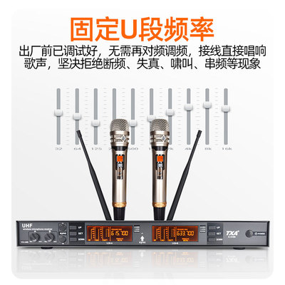 TXA 无线话筒一拖二u段家用唱歌卡拉ok舞台演出户外ktv专用麦克风