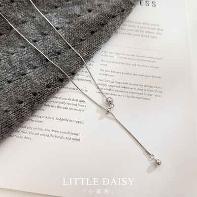 「小黛西」钛钢简约银色圆球项链