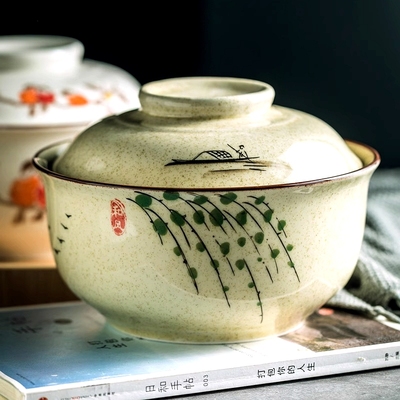 8寸汤碗家用盛汤大号陶瓷带盖碗