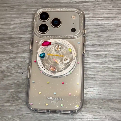 彩色点钻ins超好看可爱女孩适用iPhone17.16promax苹果14手机壳15Pro新款少女心高级13.网红14.15防摔ProMax