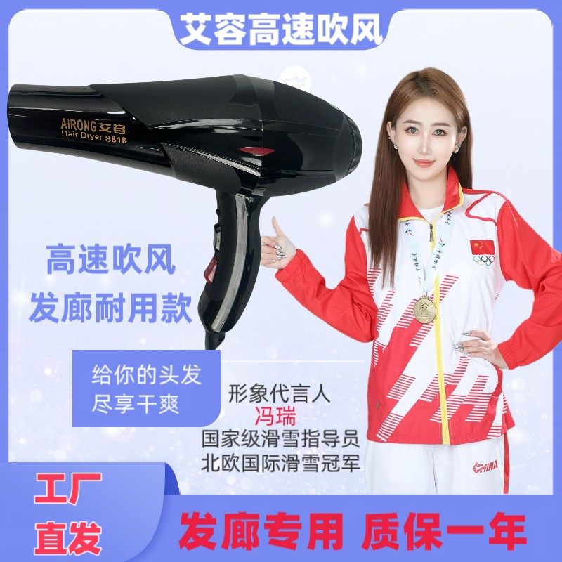 艾容蓝光大功率理发店专用电吹风机家用吹头发负离子冷热速干风筒