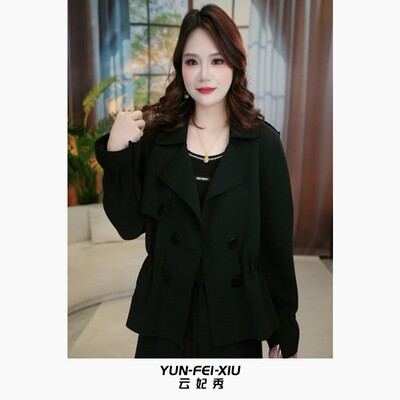 云妃秀大码女装外套时尚休闲宽松显瘦减龄简约气质百搭秋季22219