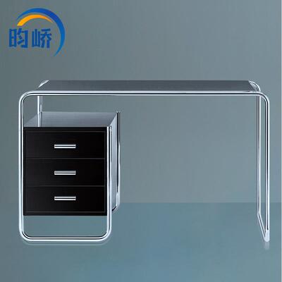 昀峤家具S285Desk不锈钢板式长方形带抽办公桌电脑桌子书桌家用