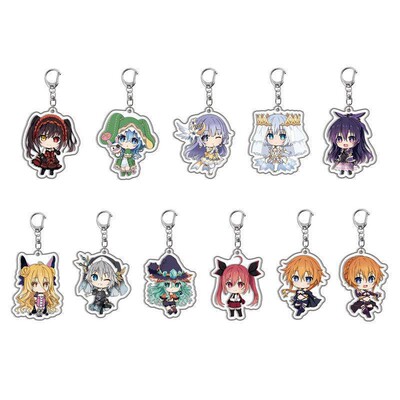 约会大作战钥匙扣五河士道夜刀神十香动漫卡通图案书包挂件