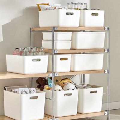 Plastic storage basket kitchen snack file storage box bathr