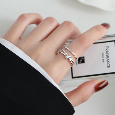 轻奢高级感气质打结戒指女