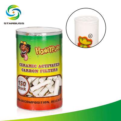 星布斯新款6mm过滤嘴配件含活性炭带彩色HONEYPUFF图案150/罐