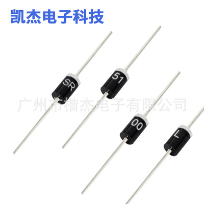 直插SR5100L低压降SB5100LDO-27封装低VF值肖特基二极5A100V