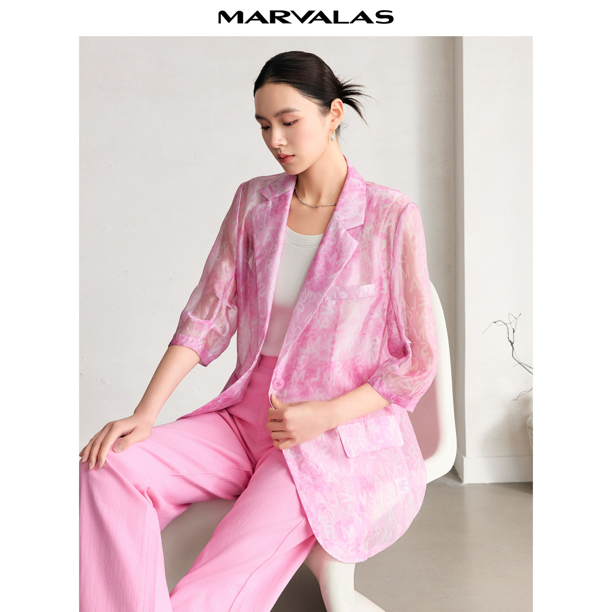 【达人专属】曼德诗气质西装女夏七分袖款西服外套