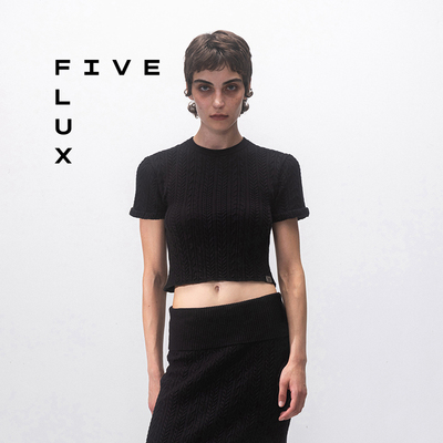 FIVEFLUX新款修身短袖针织T恤