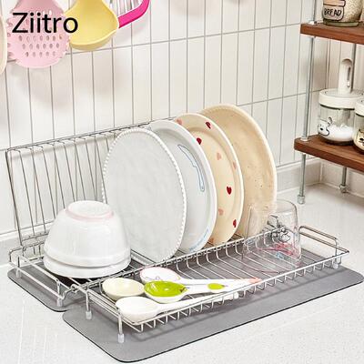 ZIITRO不锈钢304碗碟架厨房沥水架窄边小尺寸柜内夹缝置物架收纳