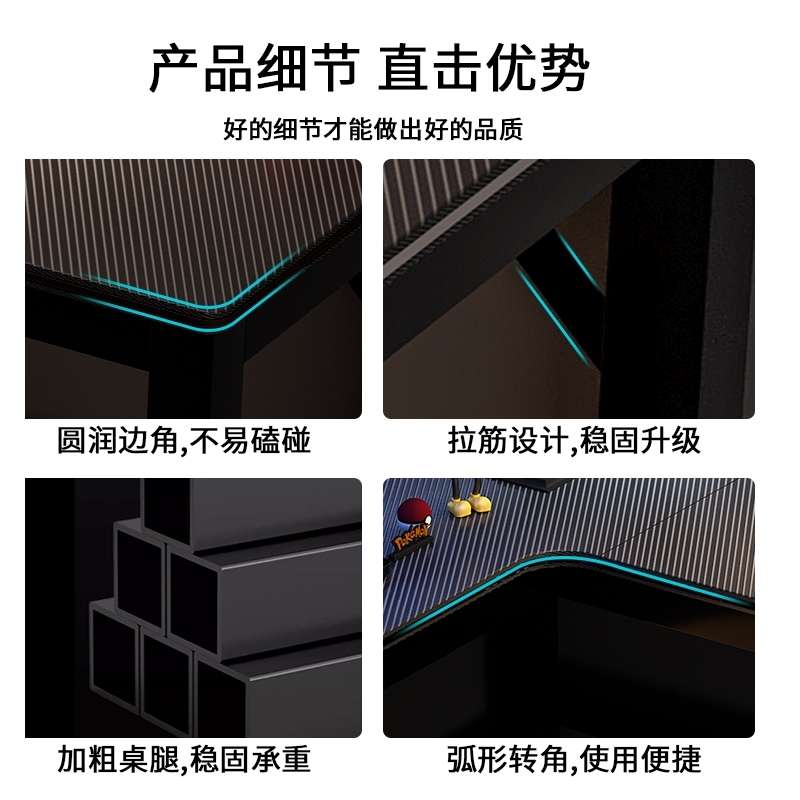 转角电脑桌双人台式家用拐角式书桌书架组合办公室L型办公小桌子