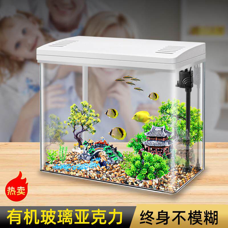 鱼缸家用客厅小型造景过滤一体生态水族箱超白塑料饲养生态专用缸