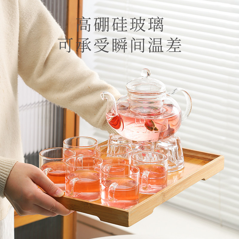 水果茶壶蜡烛加热家用玻璃煮茶器花茶壶套装养生下午茶温茶炉