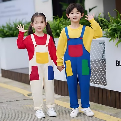 元旦儿童多巴胺背带裤套装