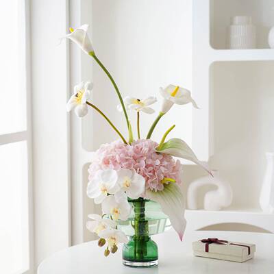 法插式蝴蝶兰彷真花假花摆件87668居客厅花花花束软装插花家餐桌