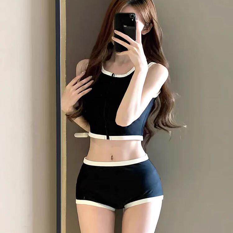 安与洛施琪温泉泳衣女分体高级感保守泳装2025新款爆款小胸聚拢
