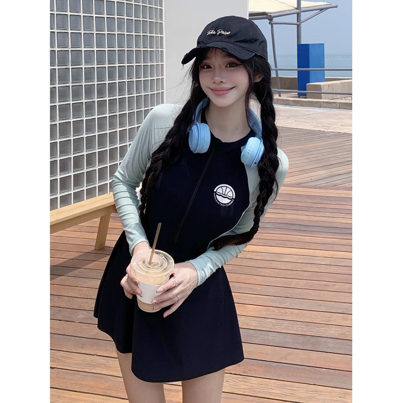 安与洛施琪新款连体泳衣女夏裤防晒保守冲浪潜水服学生游泳馆衣