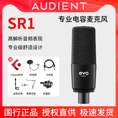 Audient/奥顿特SR1 专业大振膜电容麦克风K歌有声书录制配音话筒