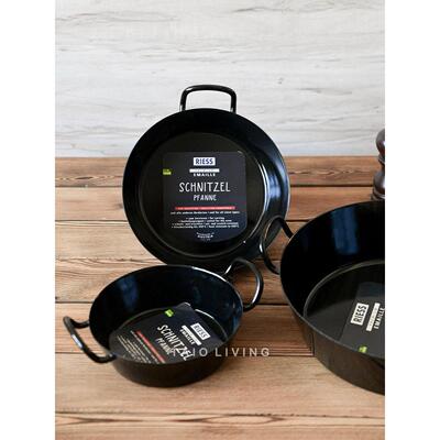 奥地利RIESS牛排专用煎锅搪瓷家用双耳平底锅食品级无涂层不粘锅