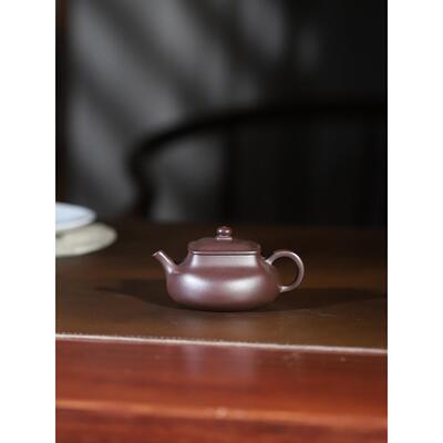 原矿紫泥方壶纯手工悟道190ml中式功夫泡茶壶茶具宜兴干坤紫砂壶