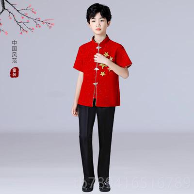 高档国合庆儿演服朗童诵唱红歌中出小学生唱服男女童主持人礼服表