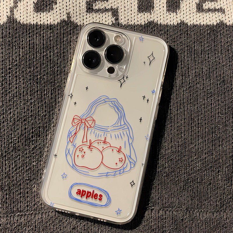 小米15创意16PLUS适用iPhone12ins风蓝袋子苹果荣耀Magic7手机壳13ProMax透明软Nova14小众IQOOZ9TURBO畅享80