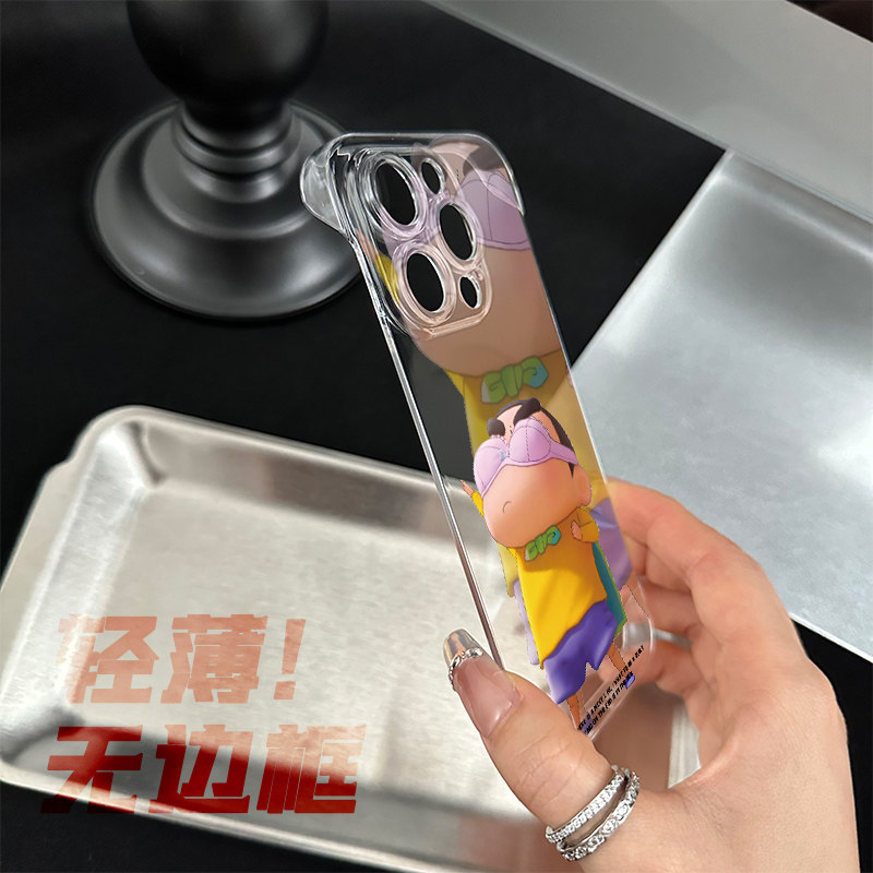 iPhone17透明真我GT8Pro无边框16搞怪内衣小新华为Mate80手机壳硬苹果15可爱适用14ProMax超薄13带支架iqooz9